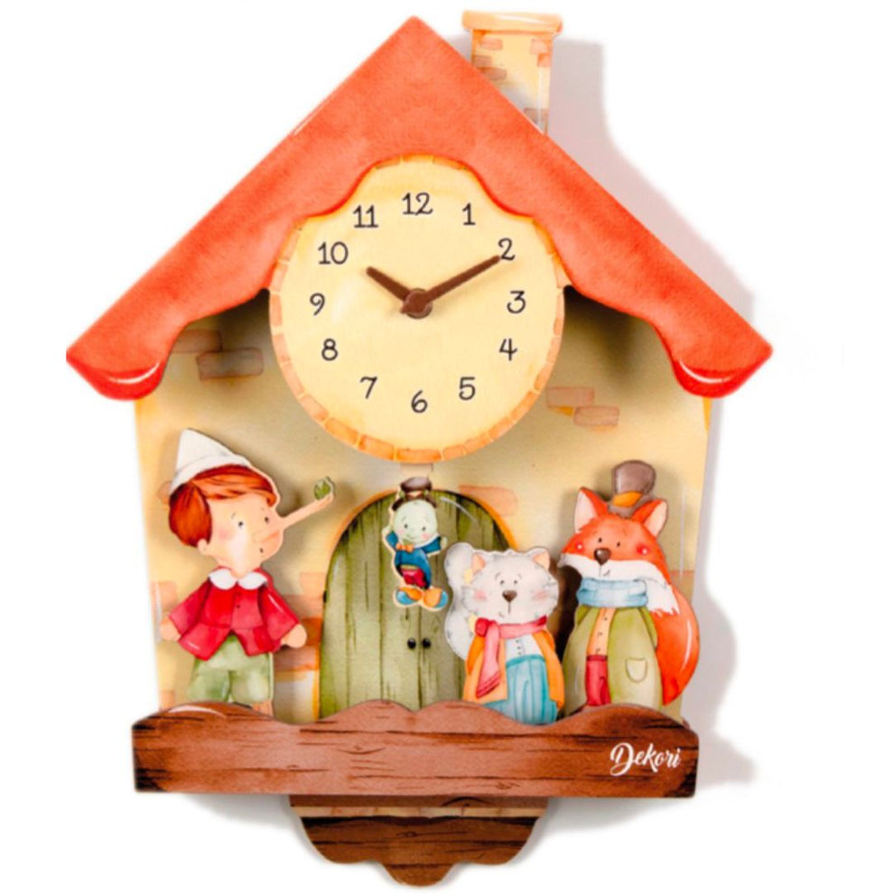 Pinocchio and Jiminy Cricket Large Clock – Geppetto Italia SL